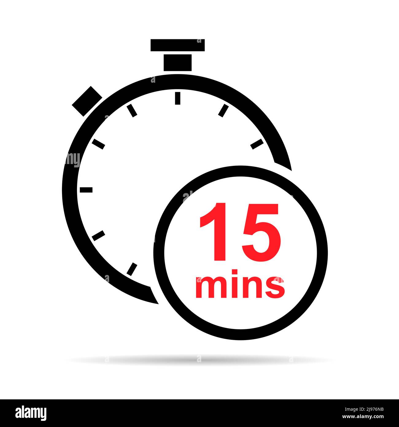 Timer sport icon shadow, stopwatch digital graphic symbol, time circle ...