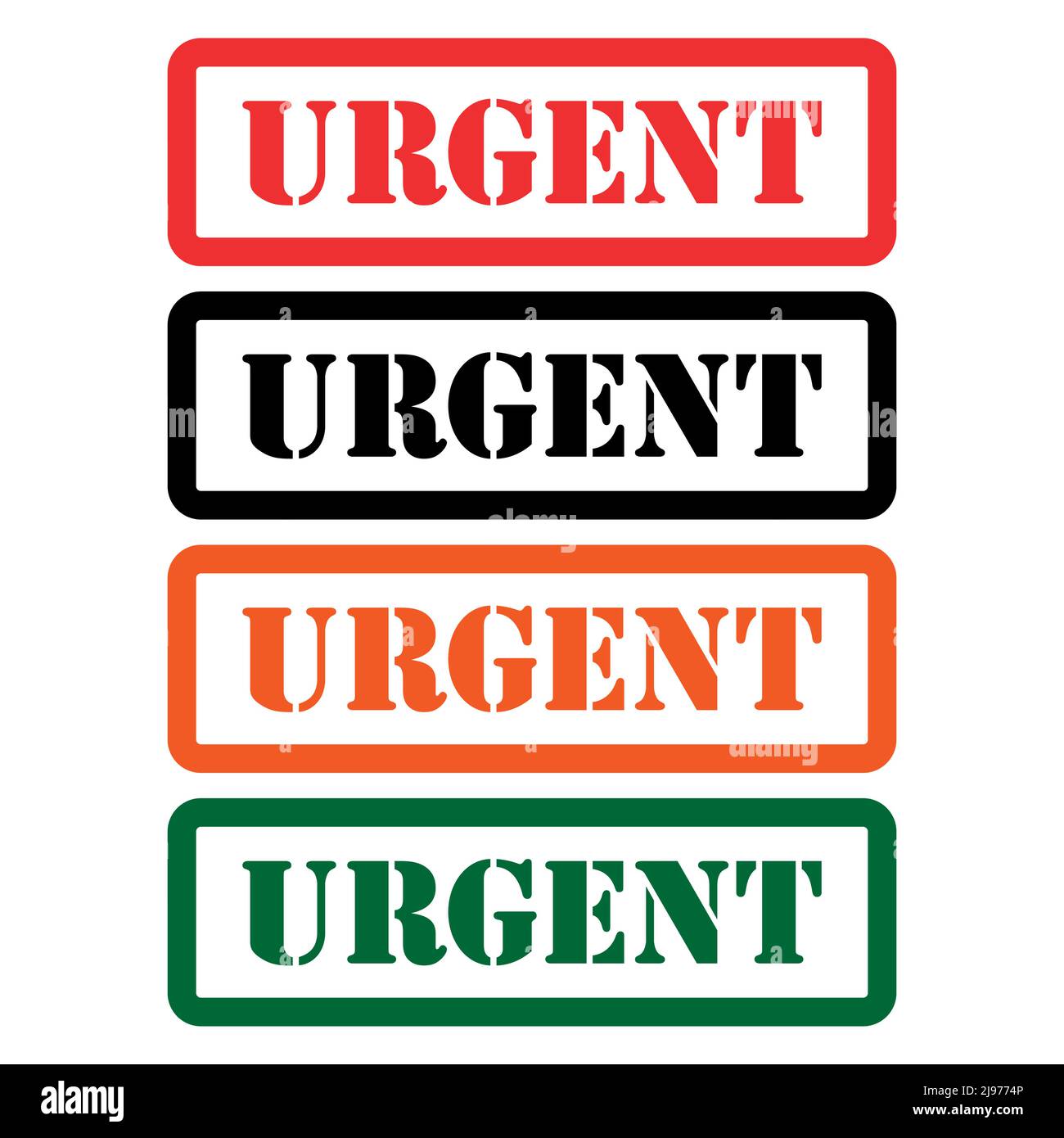 Set of Urgent stamp symbol, label sticker sign button, text banner ...