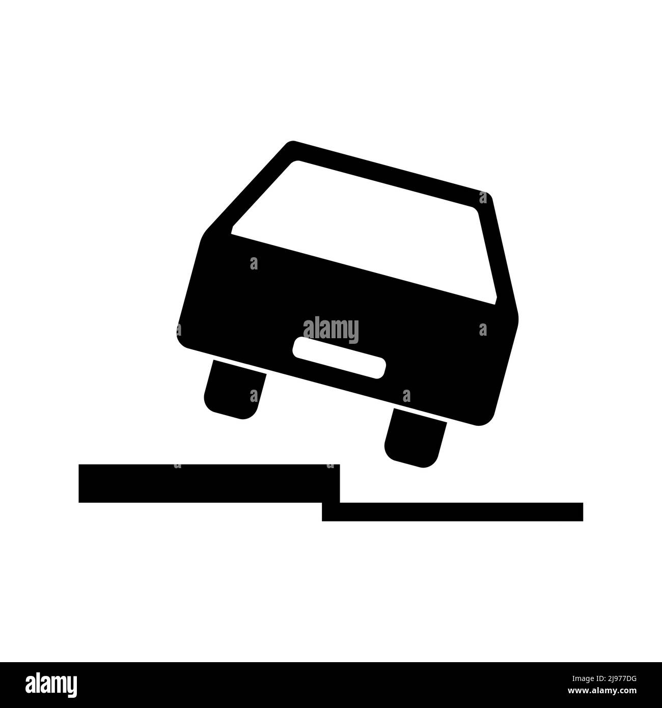 Road danger car icon, traffic street caution sign, roadsign vector ...