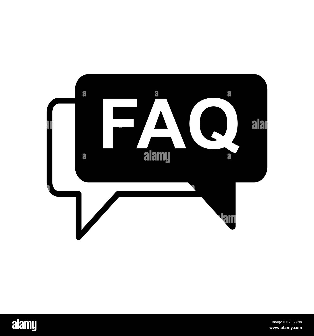 FAQ, frequently asked questions vector icon. Information speech bubble symbol, help message ...