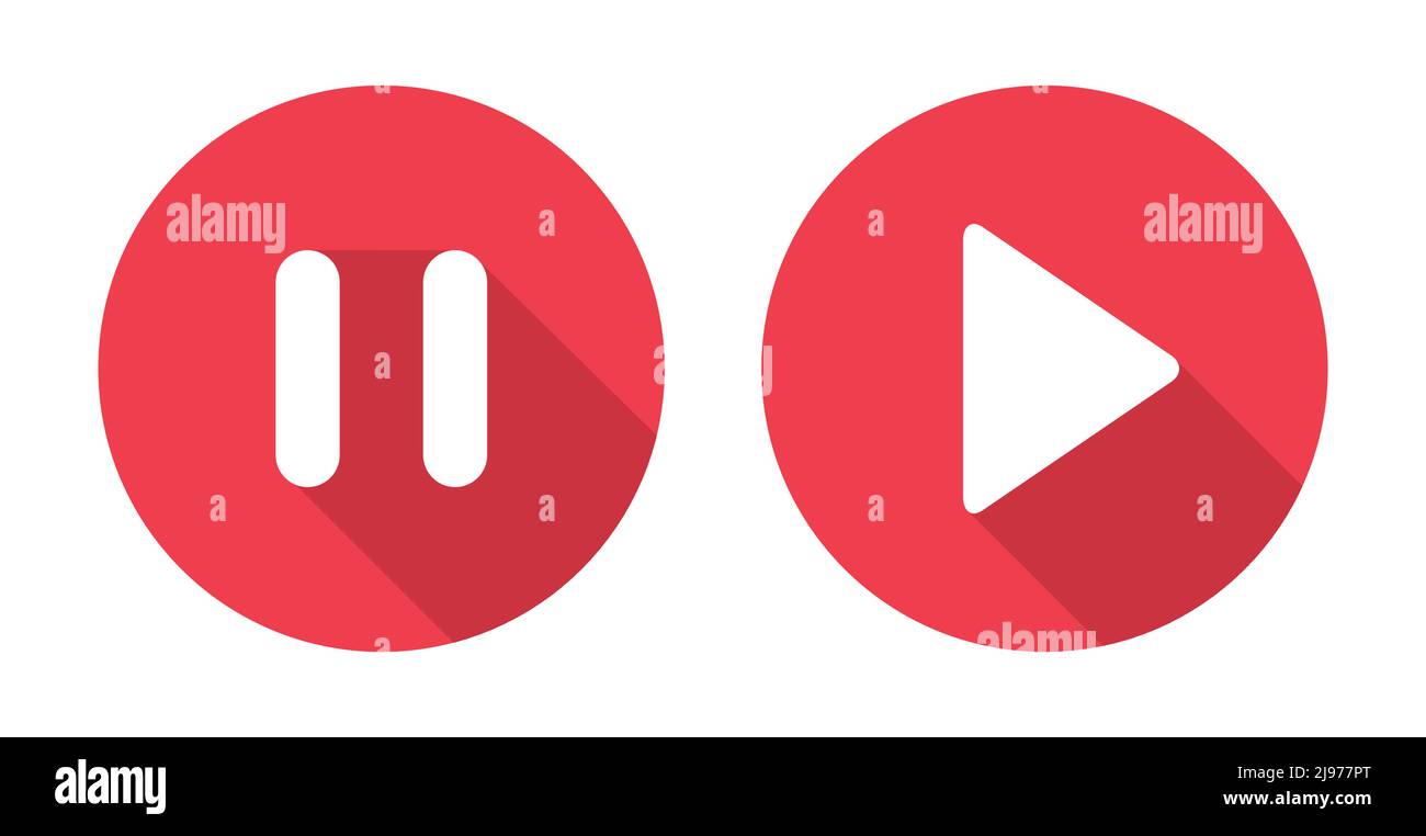 Set of Stop, pause and play icon, interface media button, internet player video symbol, web film ...