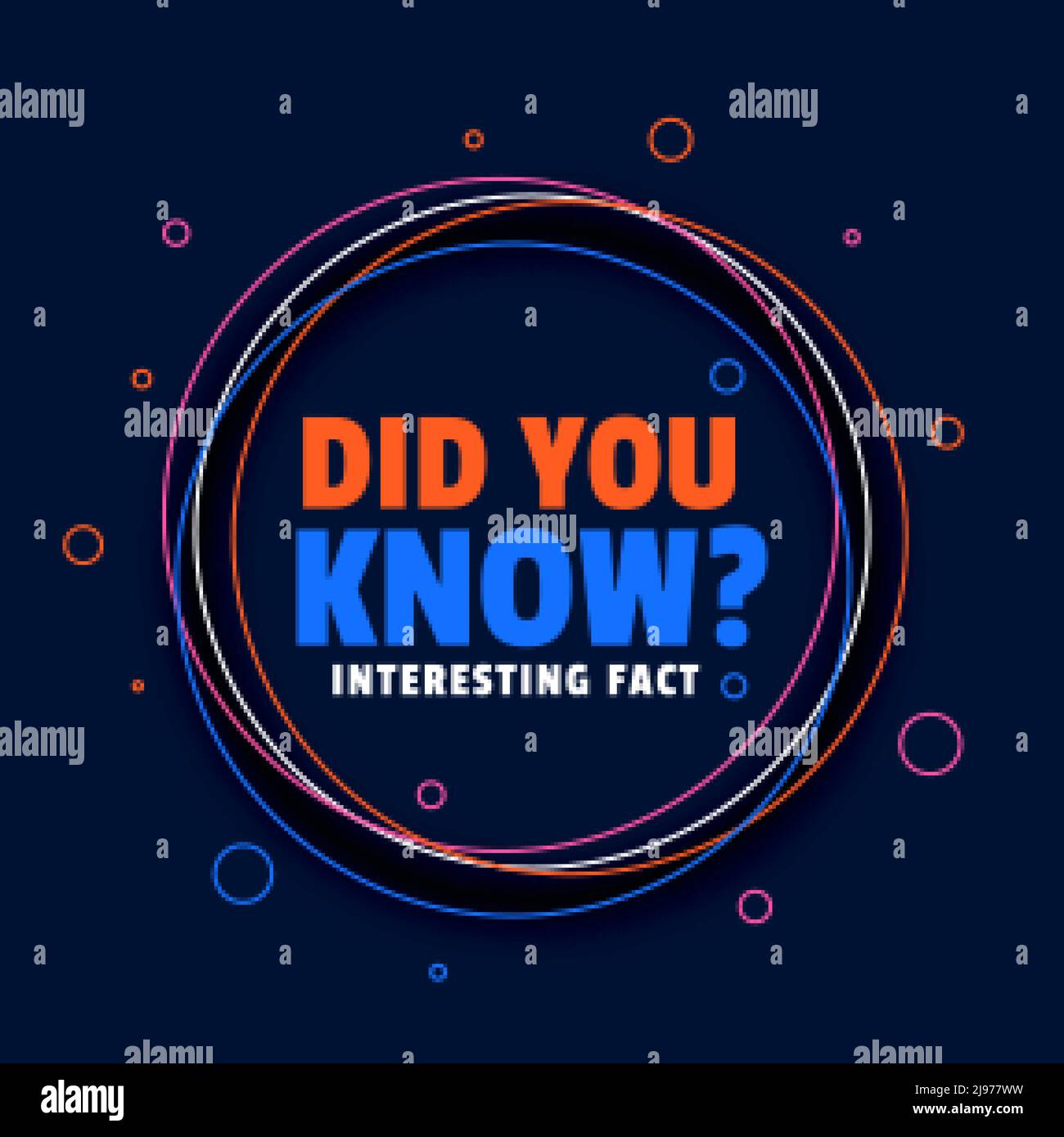 did you know interesting facts background design Stock Vector Image ...