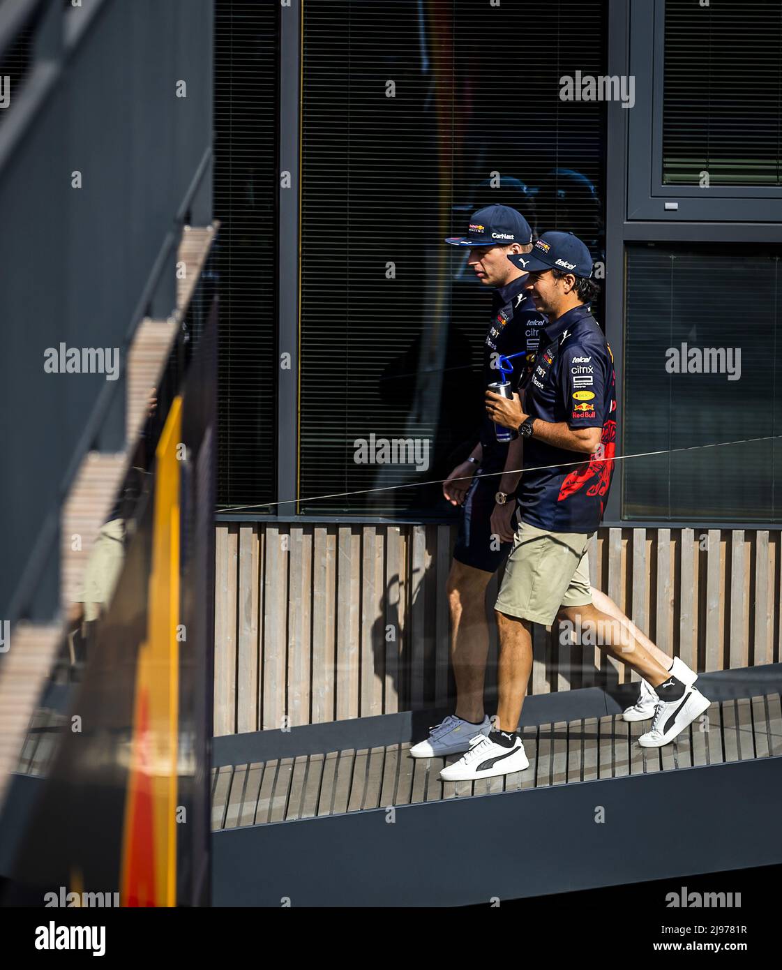 BARCELONA - Max Verstappen (Oracle Red Bull Racing) and Sergio Perez ...