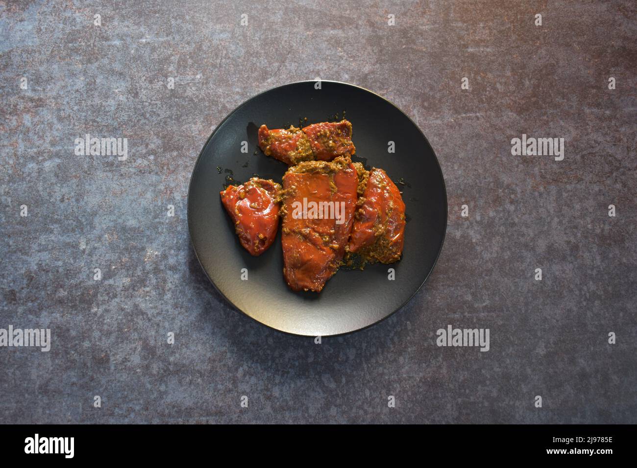 Indian traditional stuffed red chili pickle Stock Photo - Alamy