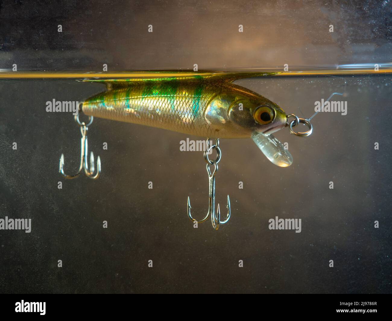 wobbler floats in water. Fishing. Hobby Balancing lure. Spoon Stock ...