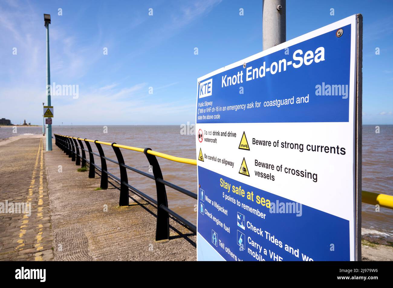 Knott End on Sea slipway rules and information board Stock Photo - Alamy