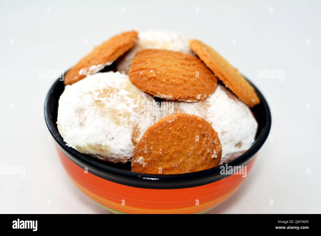 A deep plate of traditional Arabic cookies for celebration of Islamic ...