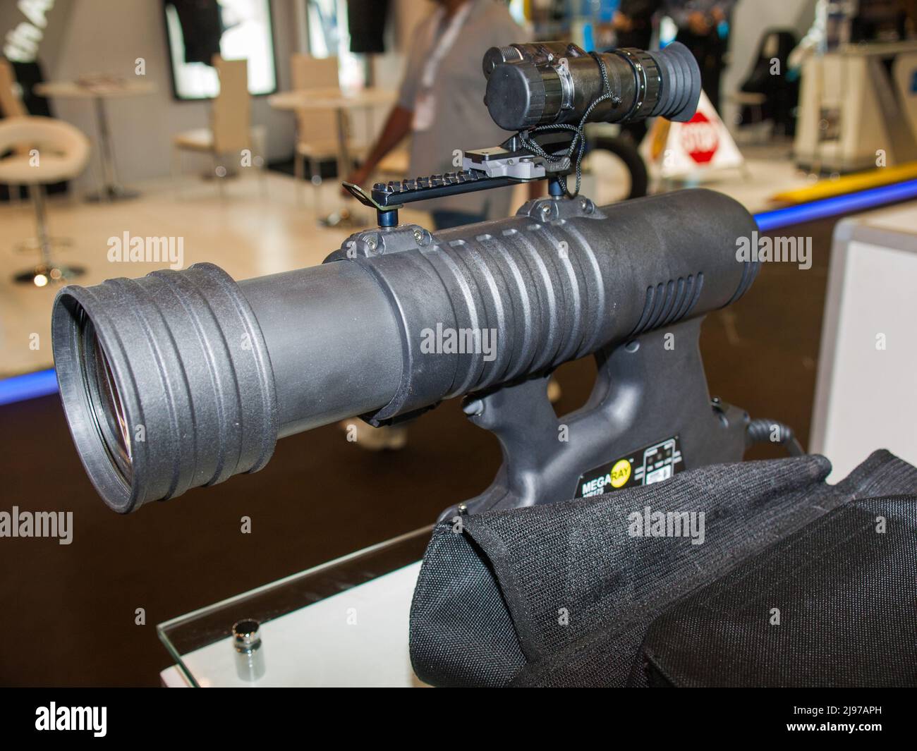 Abu Dhabi, UAE - Feb.23. 2011: Megaray MR175 Visible and IR Illuminator ...