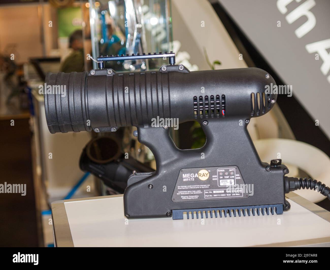 Abu Dhabi, UAE - Feb.23. 2011: Megaray MR175 Visible and IR Illuminator ...