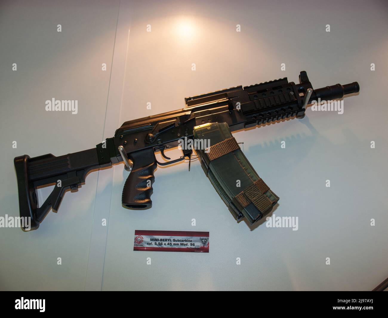 Abu Dhabi, UAE - Feb.23. 2011: karabinek wz. 1996 Mini-Beryl AUTOMATIC ...