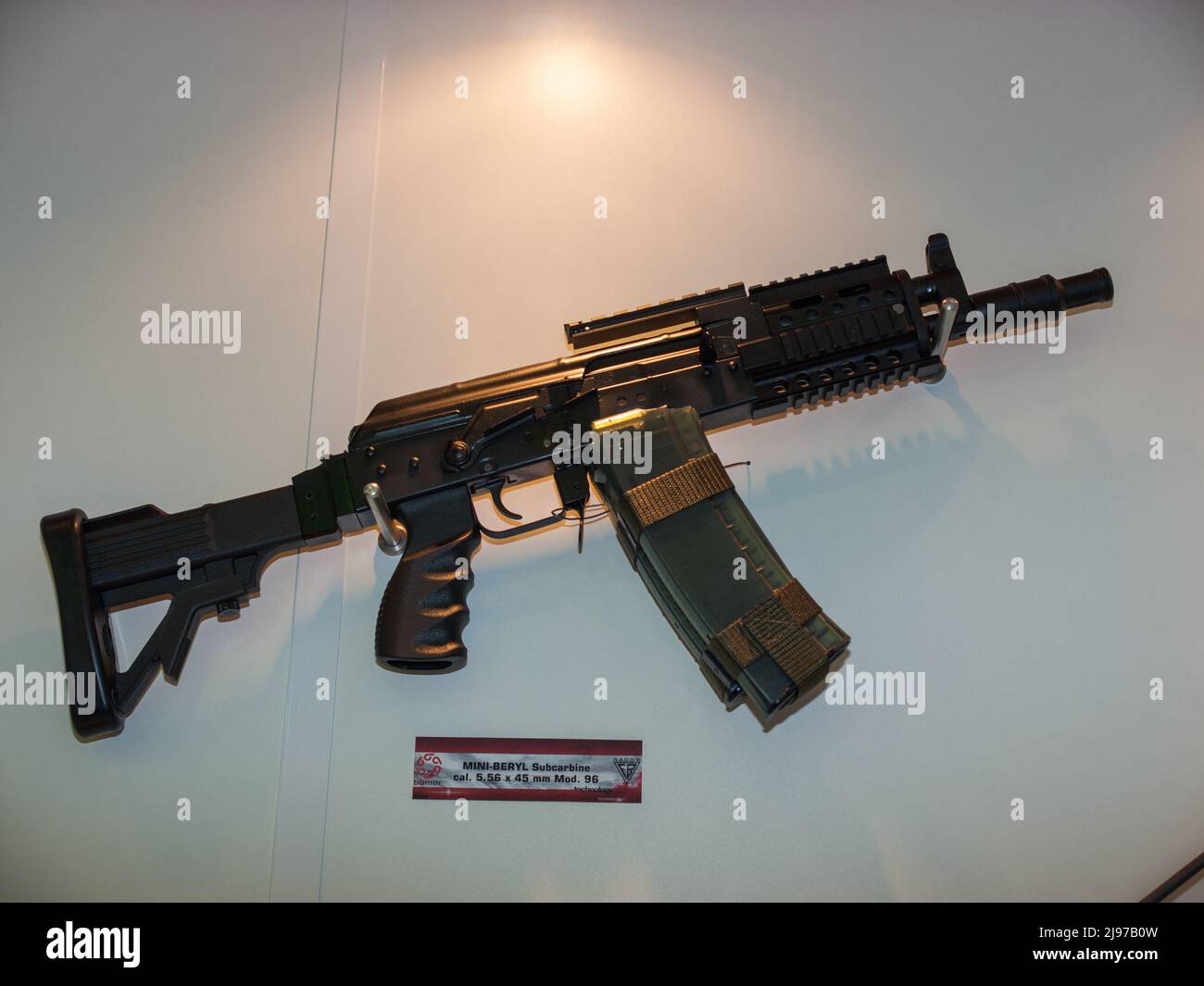 Abu Dhabi, UAE - Feb.23. 2011: karabinek wz. 1996 Mini-Beryl in IDEX ...