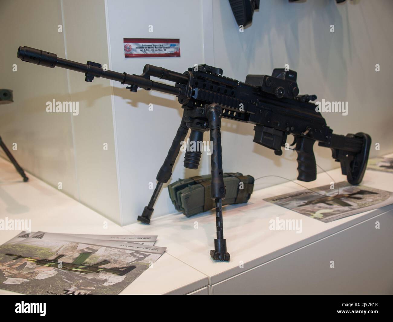 Abu Dhabi, UAE - Feb.23. 2011: Collimator sight CK-6 mounted on BERYL ...