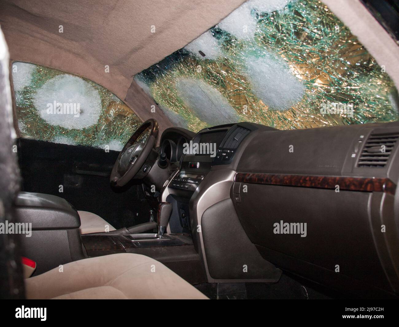 Abu Dhabi, UAE - Feb.23. 2011: bullet-proof car test at IDEX 2011 Stock ...