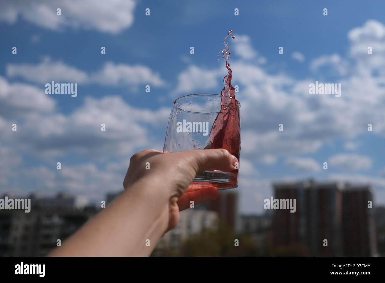 A glass with a drink and splashes around. High quality photo Stock ...