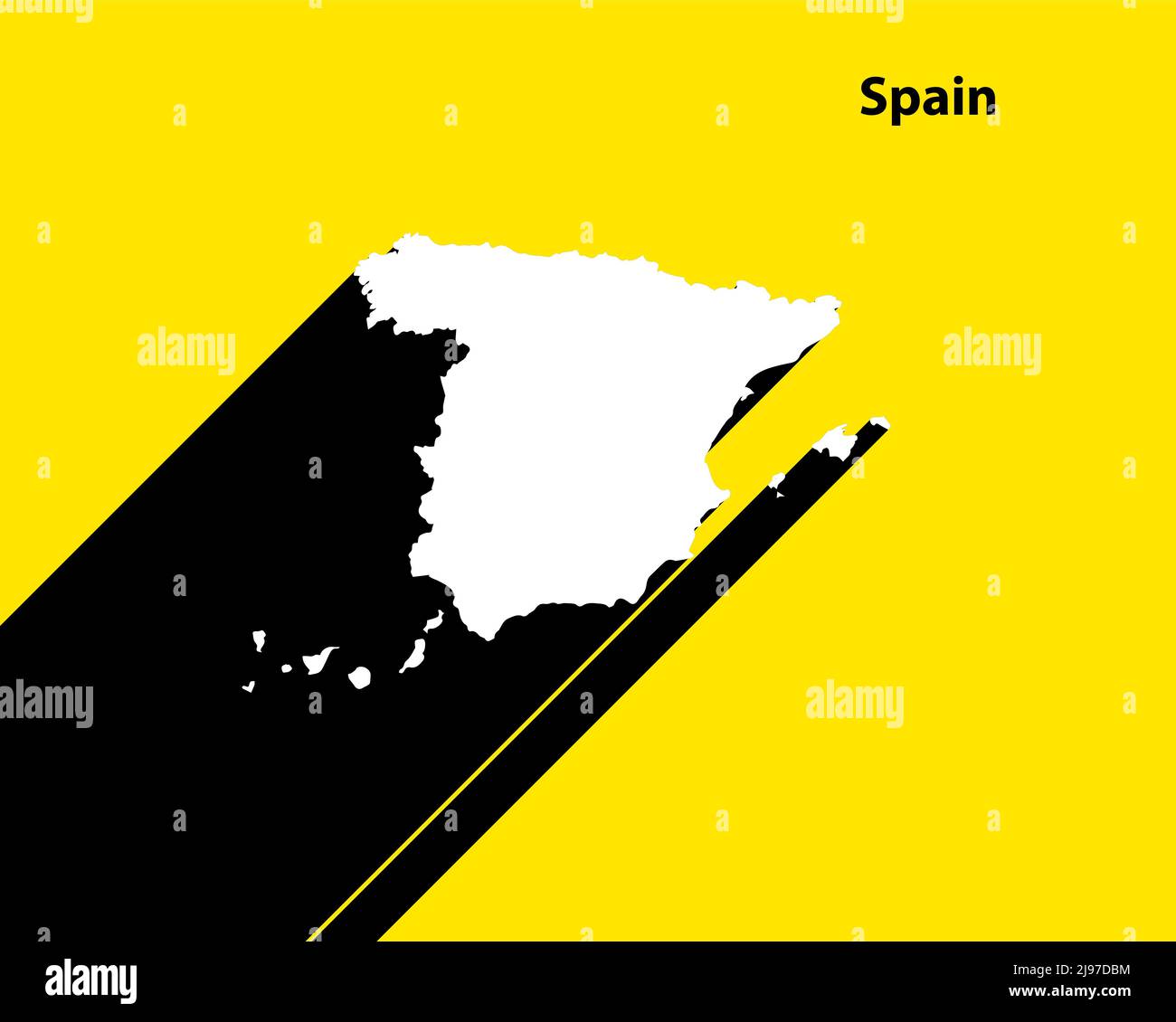 Spain outline silhouette map illustration hi-res stock photography and ...