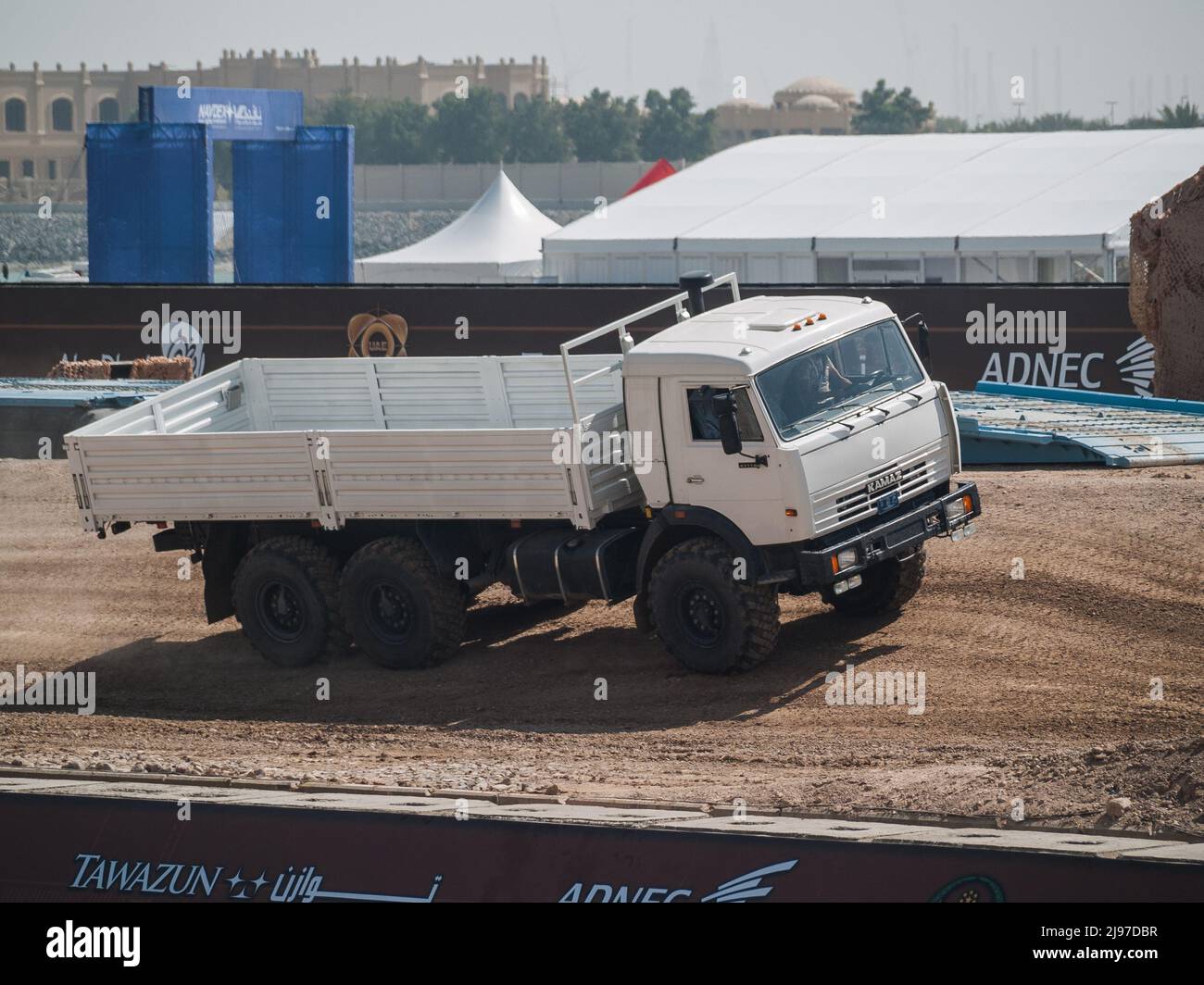 Abu Dhabi, UAE - Feb.23. 2011: KamAZ-43118 6X6 truck in IDEX 2011 ...