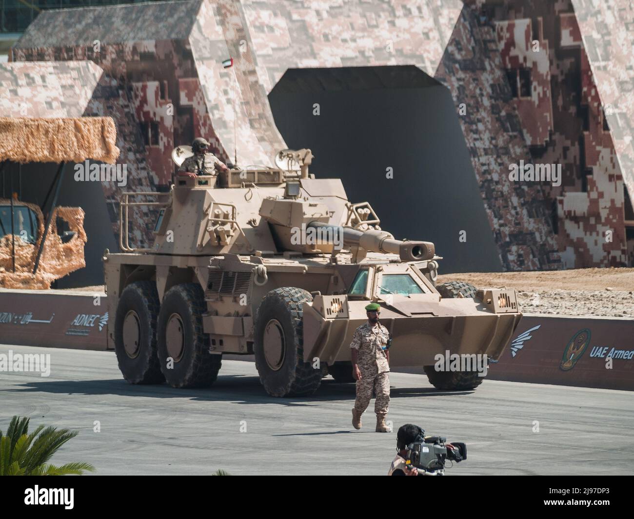 Abu Dhabi, UAE - Feb.23. 2011: South African G6 Rhino mine-protected ...