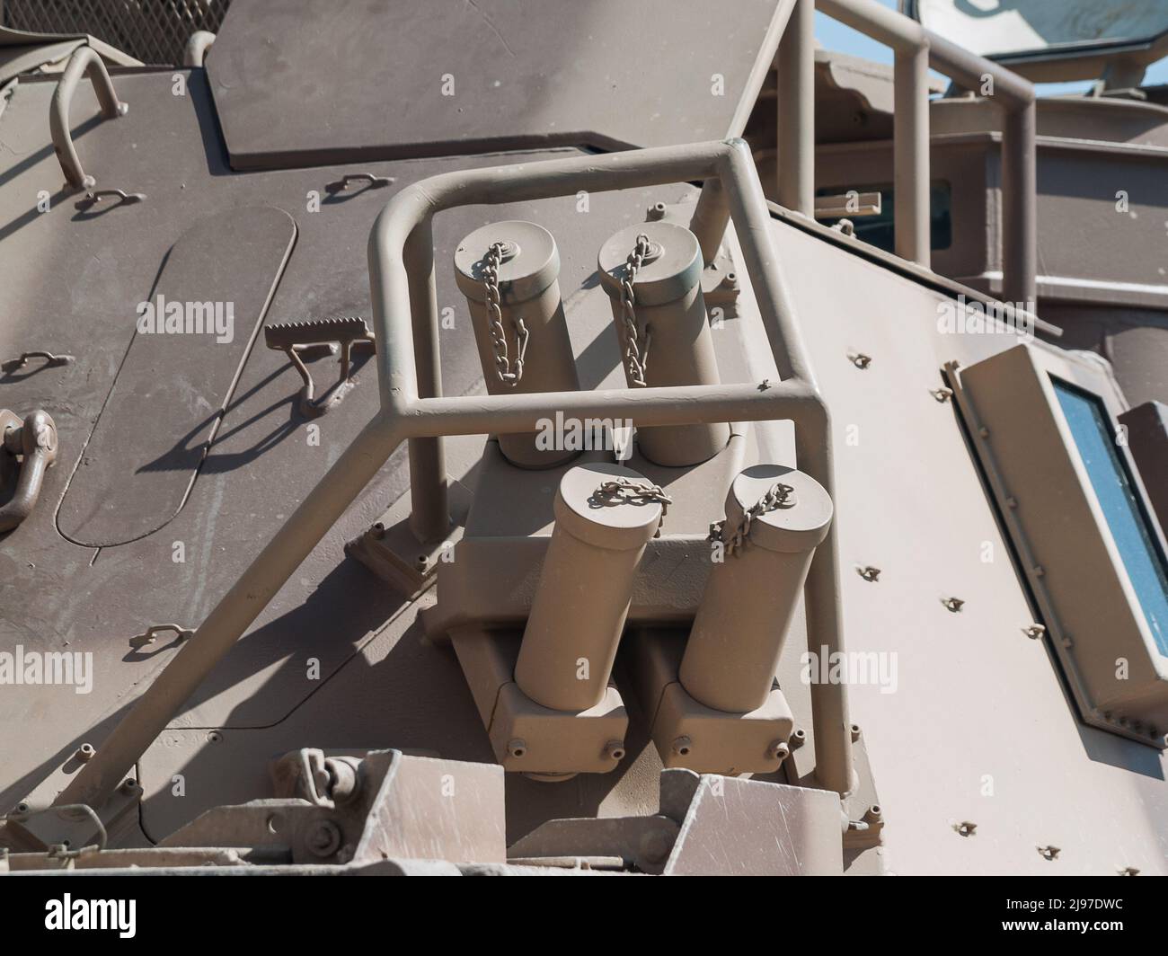 Abu Dhabi, UAE - Feb.23. 2011: South African G6 Rhino mine-protected ...