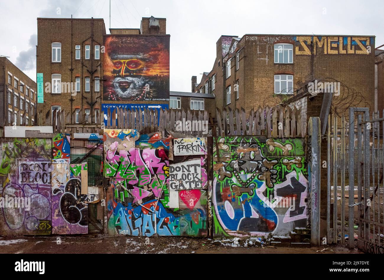 Old warehouses now used as artists studios in Hackney Wick, East London ...