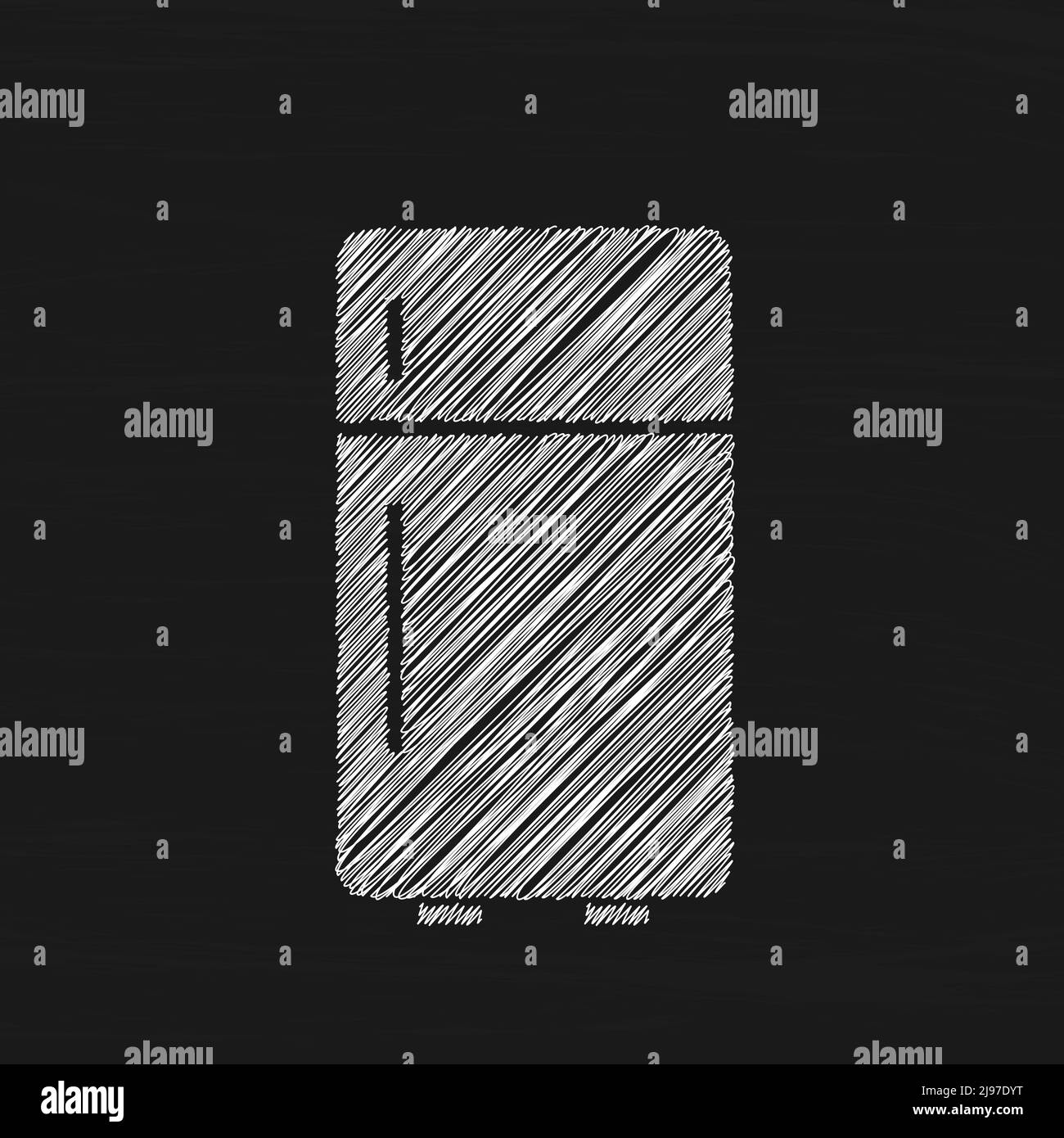 Fridge white sketch vector icon. Vector sign for mobile app and web ...