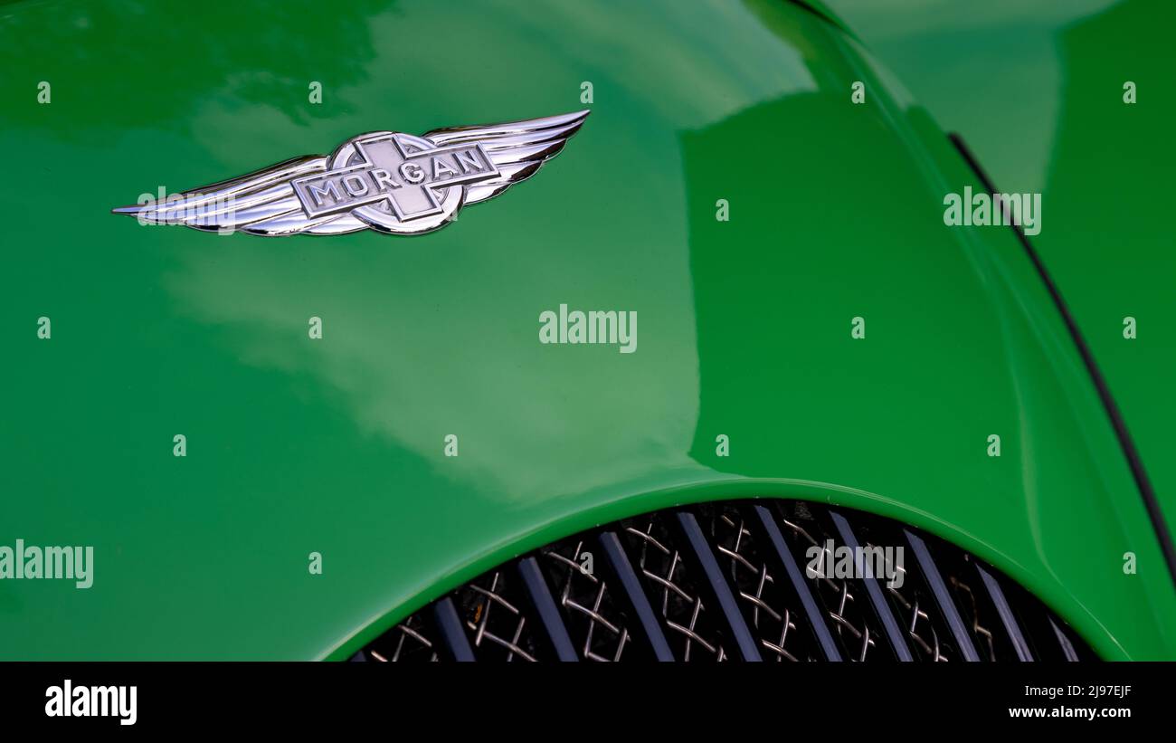 Morgan motor car wings badge Stock Photo - Alamy