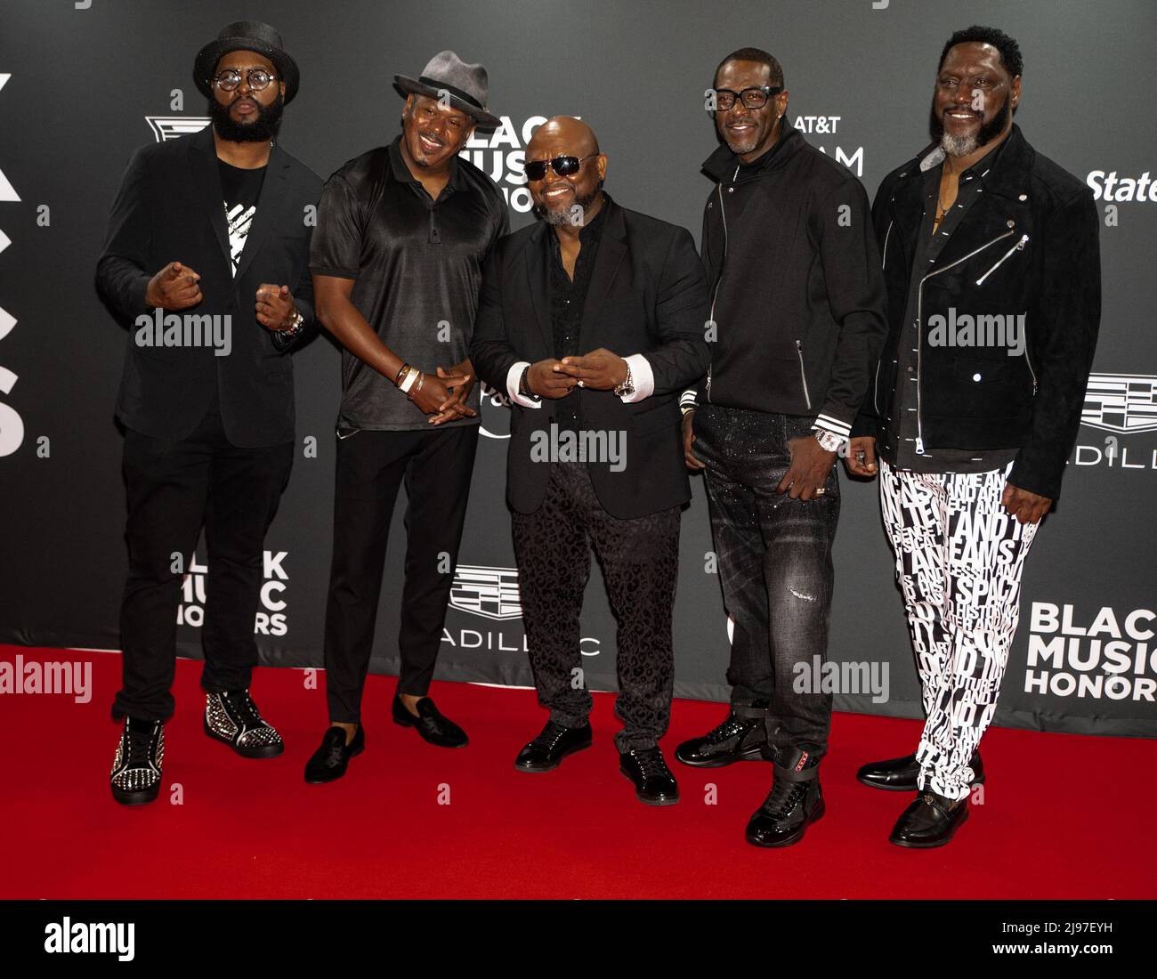 R&B Group SILK arrive on the Red Carpet of the 7th Annual Black Music Honors 2022 at Cobb Energy ...
