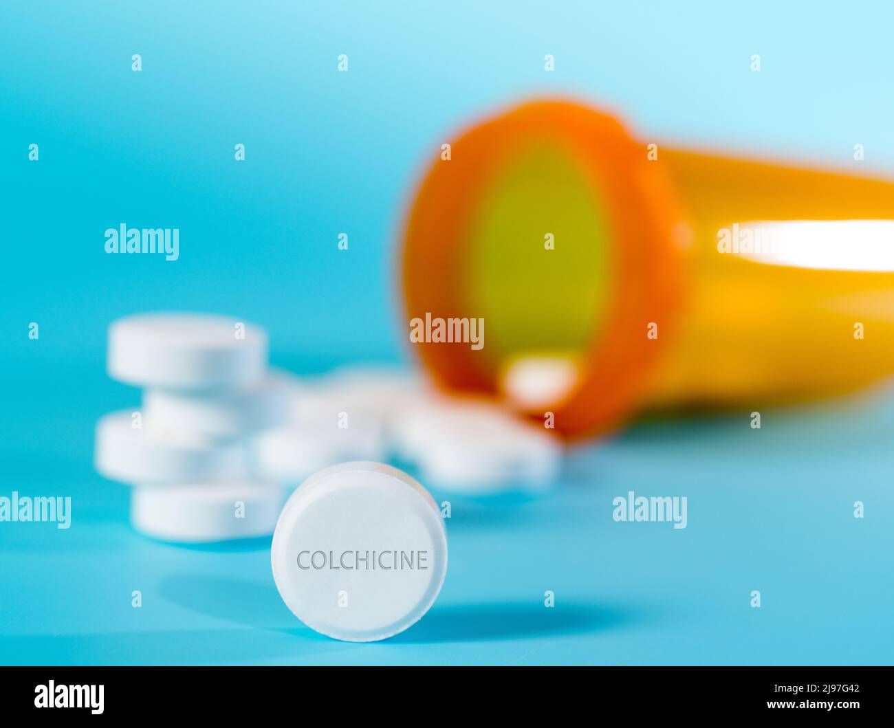 Colchicine pill Colchicine is a medication used to treat gout and ...