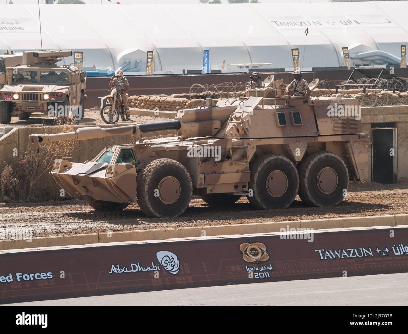 Abu Dhabi, UAE - Feb.23. 2011: South African G6 Rhino mine-protected ...