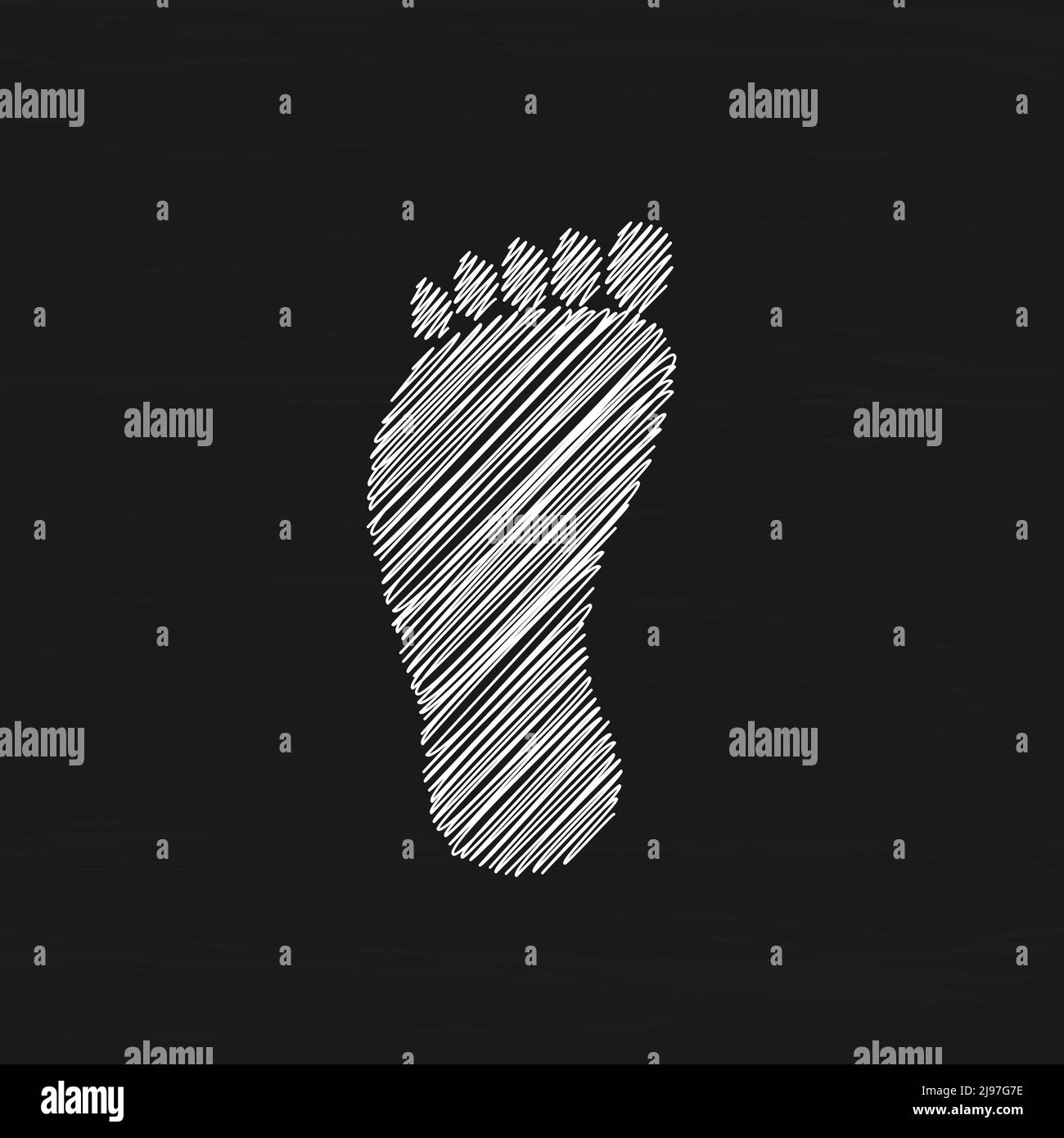 Human trail white sketch vector icon. Step footprints paths Stock ...