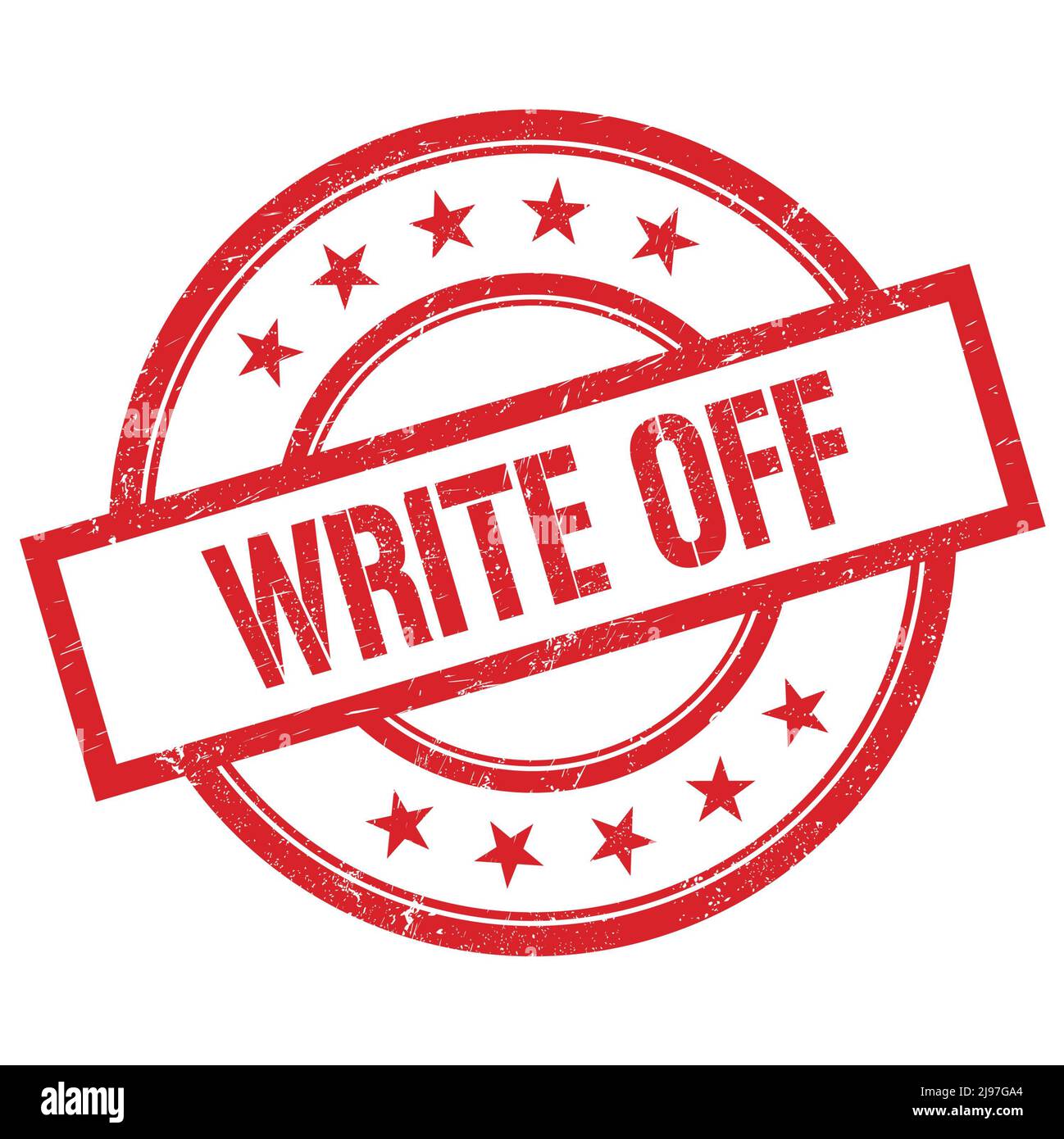 WRITE OFF text written on red round vintage rubber stamp Stock Photo ...