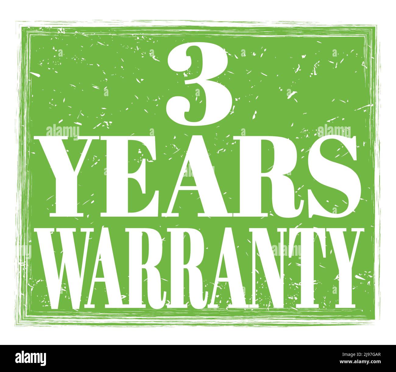 3 YEARS WARRANTY, written on green grungy stamp sign Stock Photo - Alamy