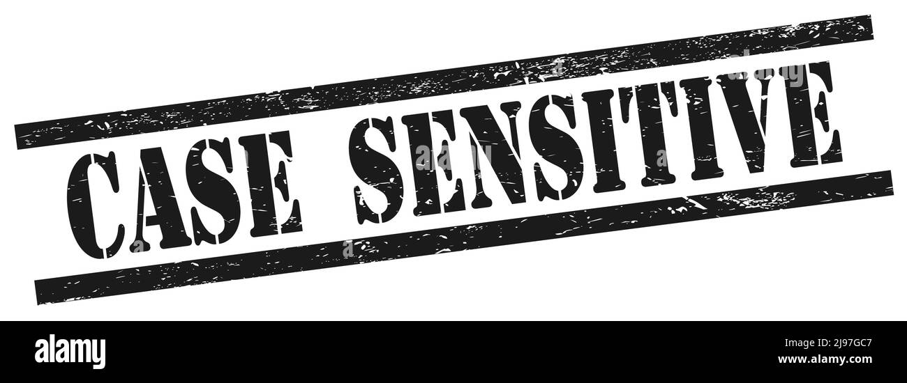 CASE SENSITIVE text on black grungy rectangle vintage stamp Stock Photo ...