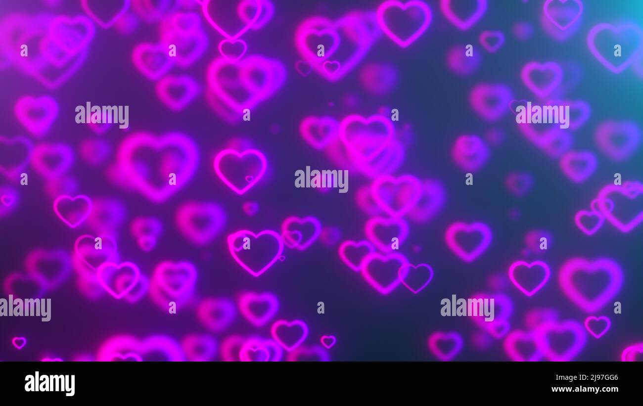 Glowing hearts icons. Computer generated 3d render Stock Photo - Alamy