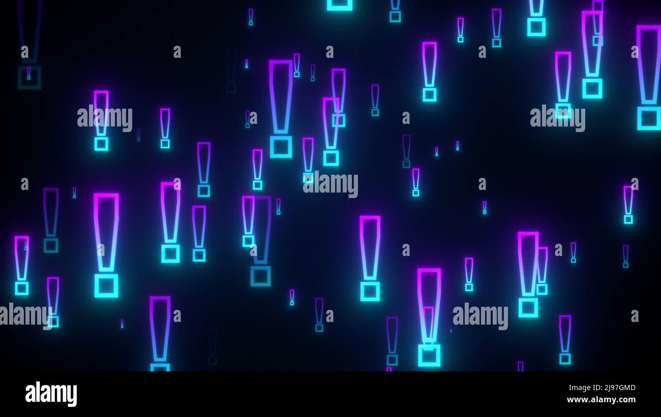 Glowing exclamation marks. Computer generated 3d render Stock Photo - Alamy