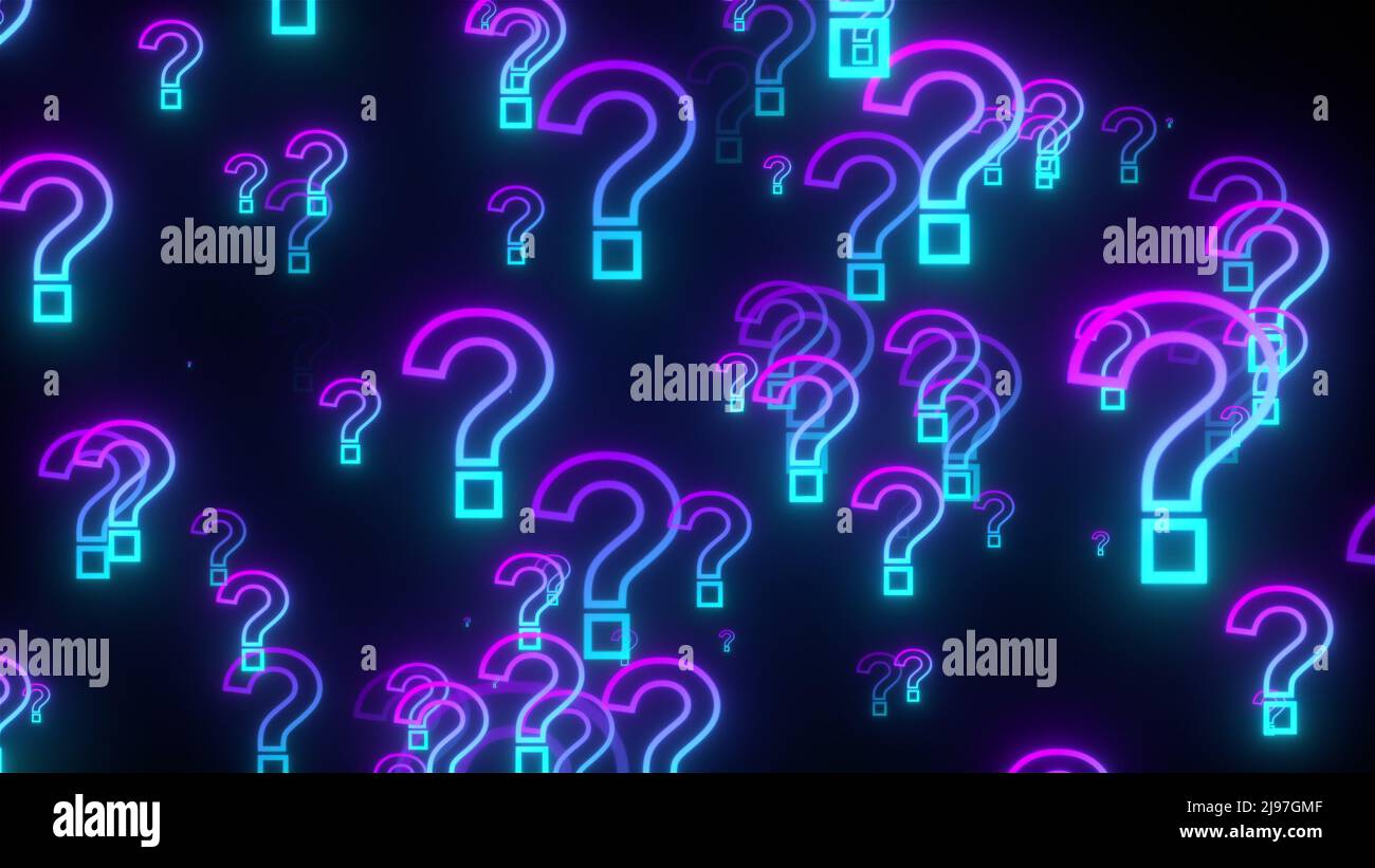 Glowing question marks. Computer generated 3d render Stock Photo - Alamy