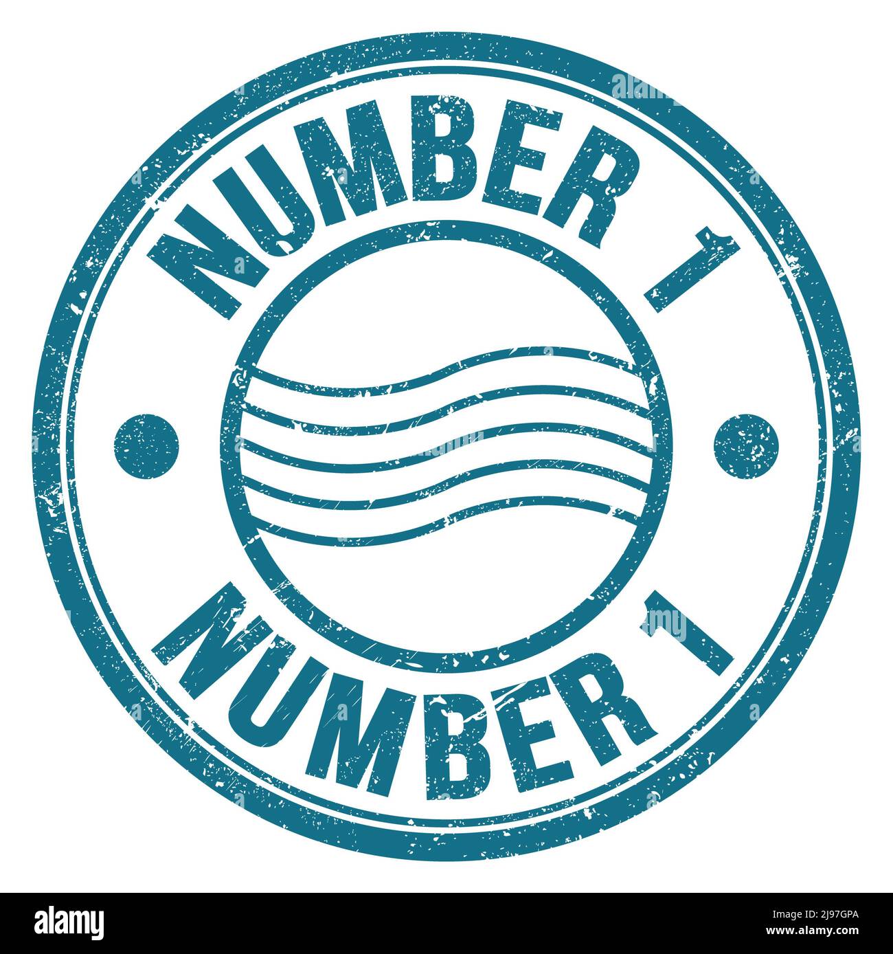 NUMBER 1 word written on blue round postal stamp sign Stock Photo - Alamy