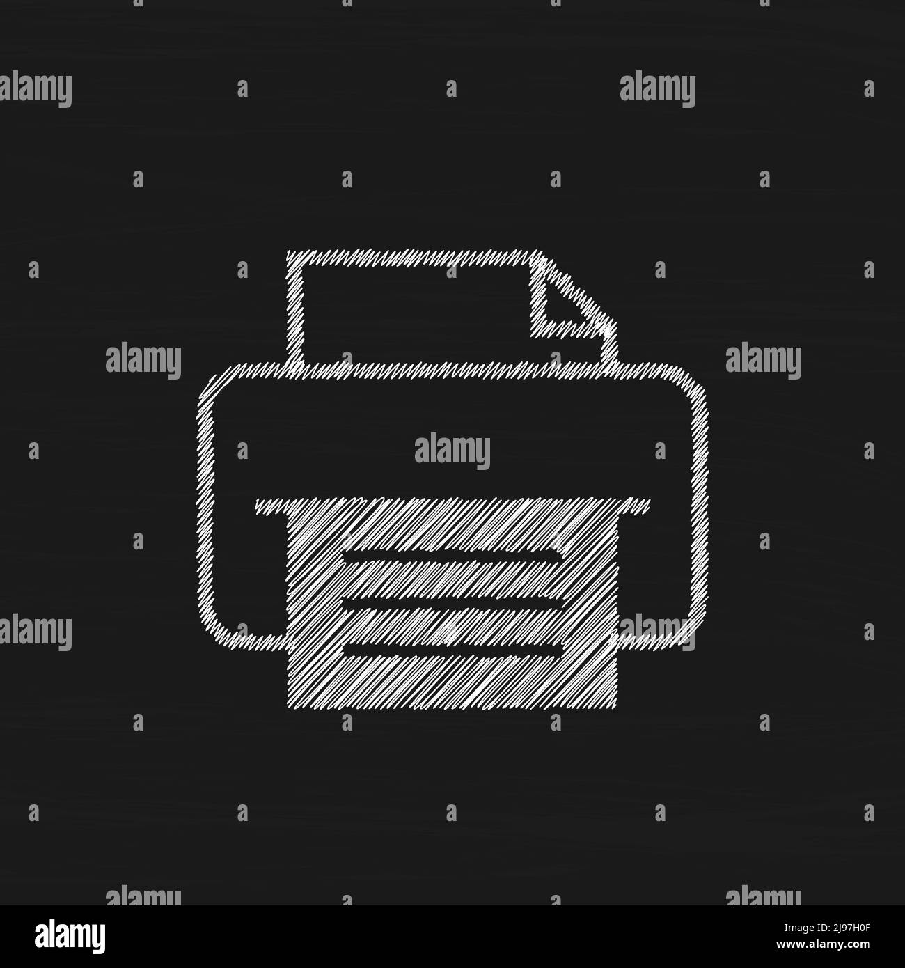 Printer white sketch vector icon. Printer Sign Vector Design Template ...