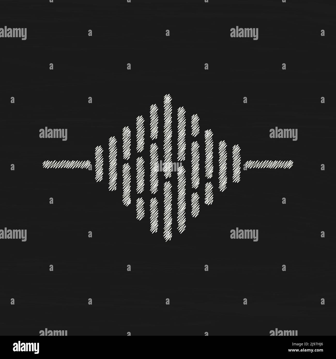 Sound wave white sketch vector icon. Sound wave equalizer sign Stock ...
