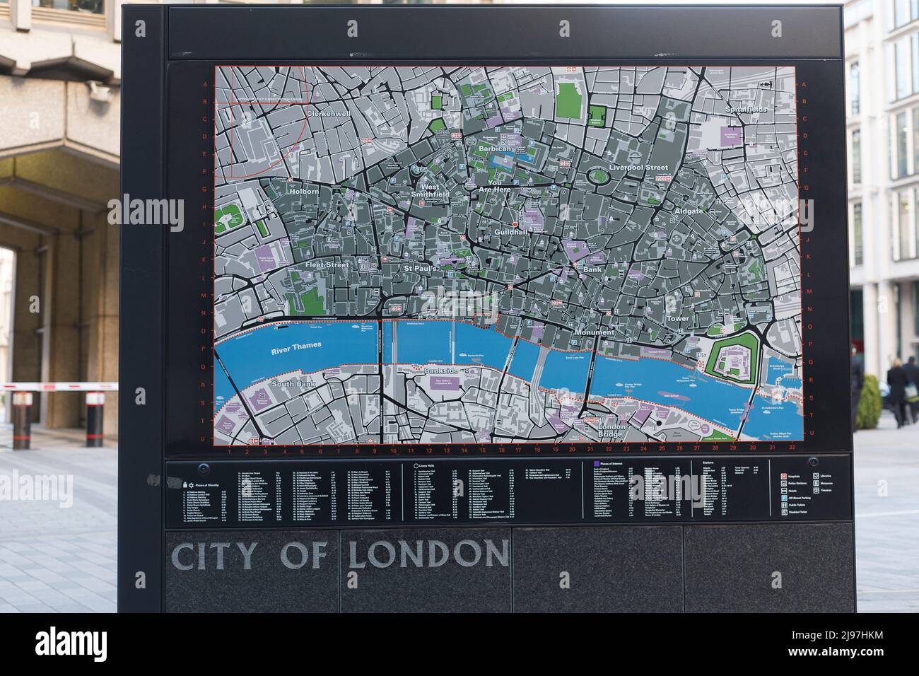 An outdoor map of the City of London outside the Guildhall. Guildhall ...
