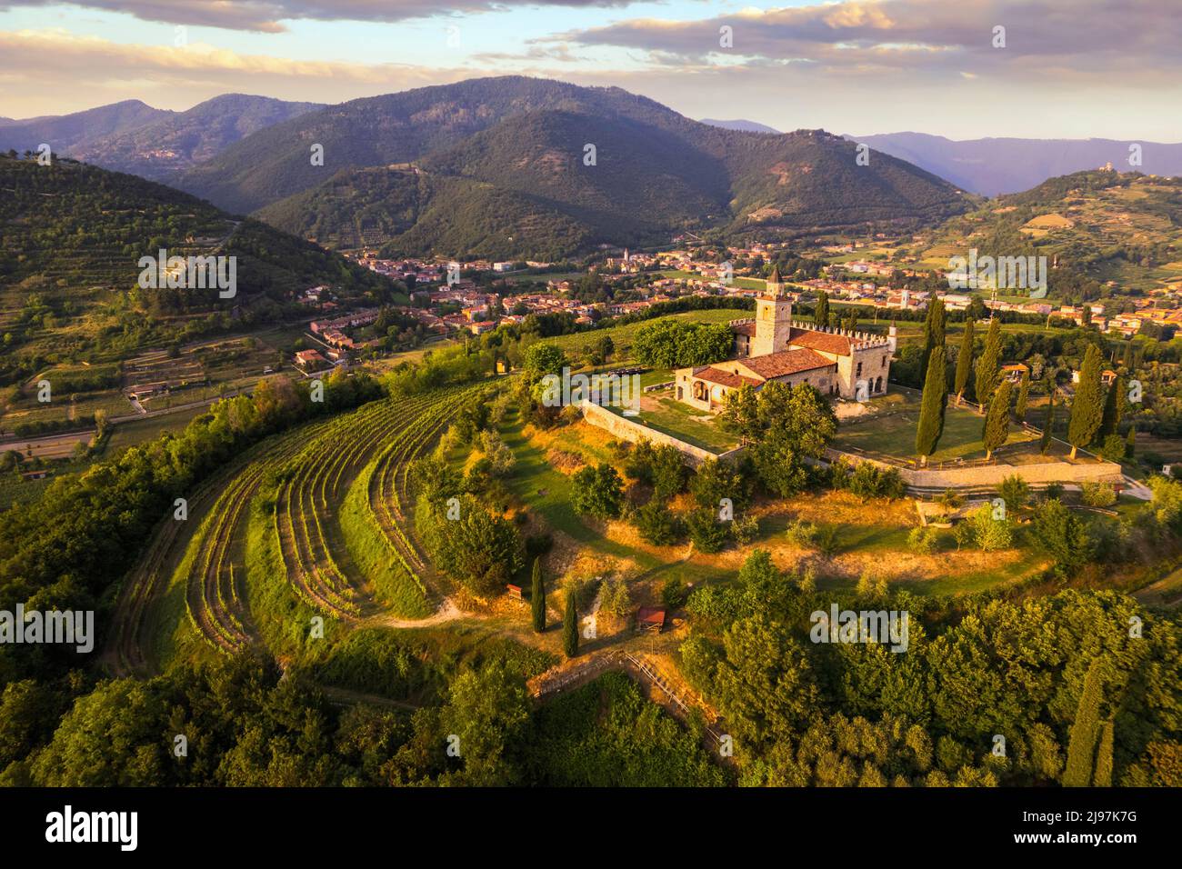 Aerial view of the Franciacorta countryside, Lombardy, Italy Stock ...