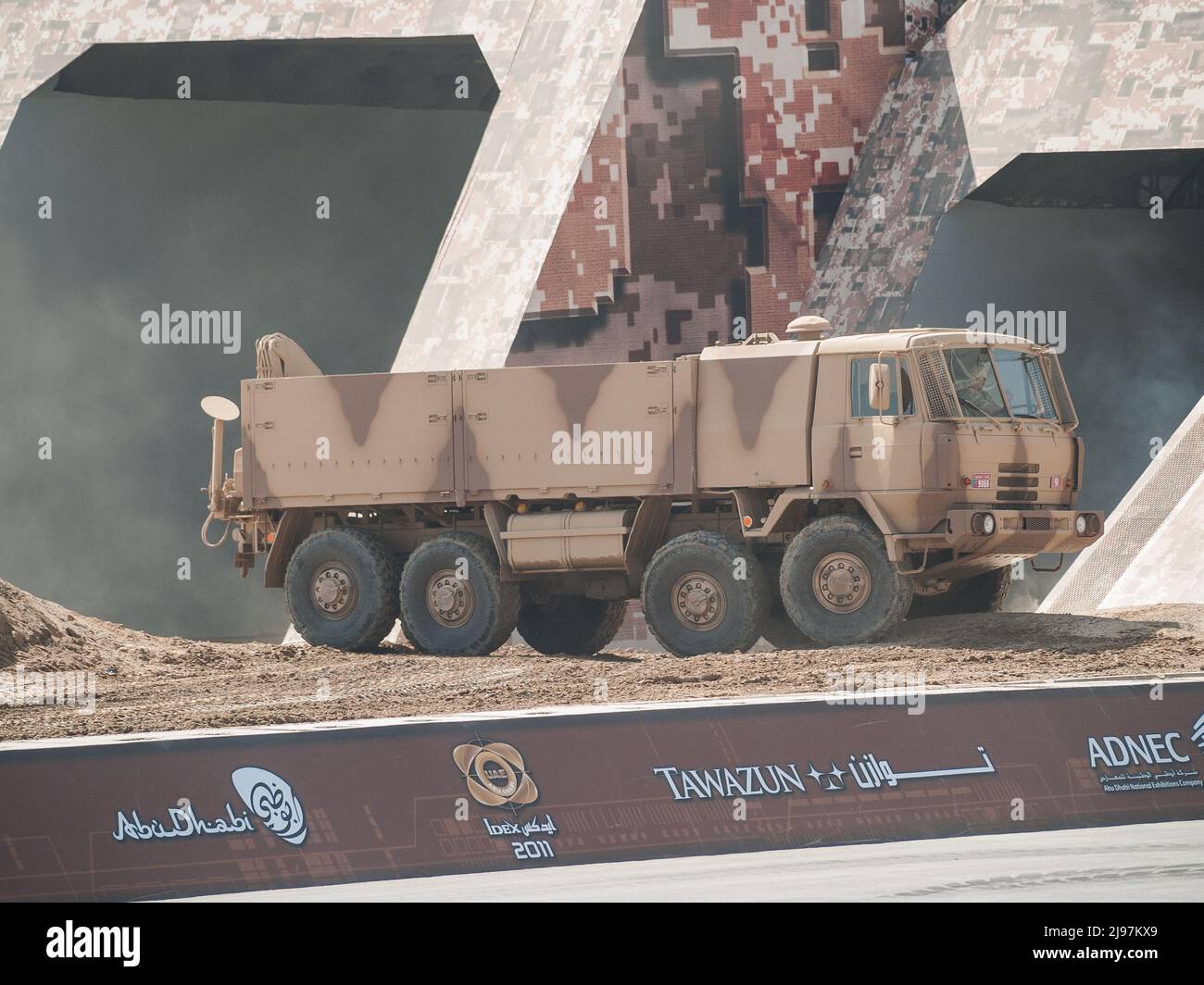 Abu Dhabi, UAE - Feb.23. 2011: Czech Army Tatra 816 truck at IDEX 2011 ...