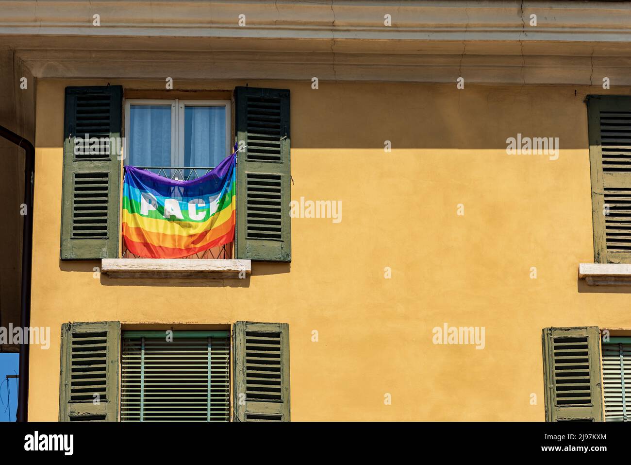Pace rainbow flag hi-res stock photography and images - Alamy