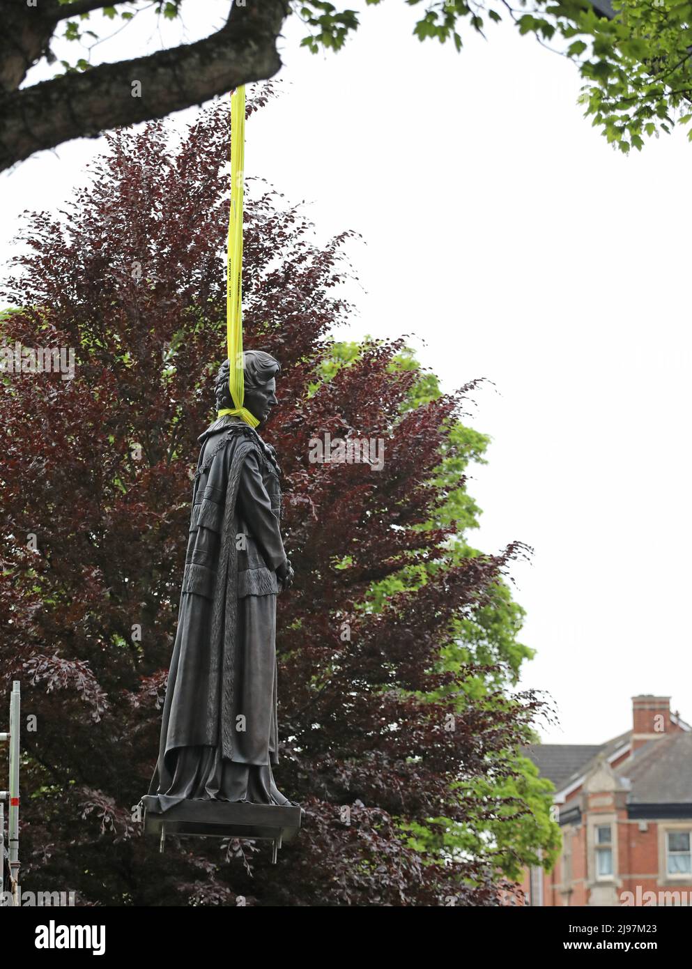 Grantham, UK. 15th May, 2022. The bronze statue of former Prime ...