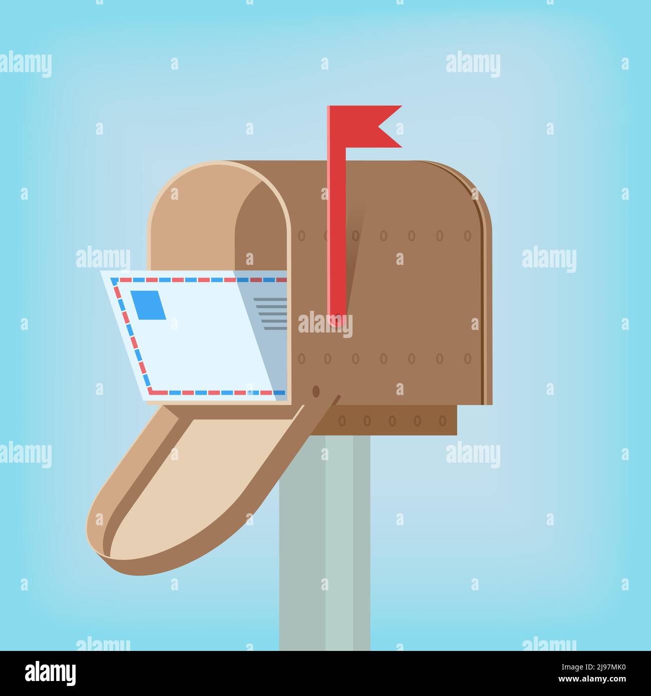 Postal mail box with letter inside design template vector illustration ...