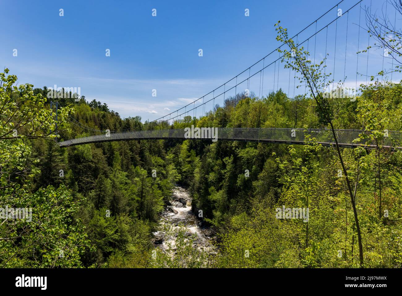 the world's longest pedestrian suspension bridge over the Coaticook ...