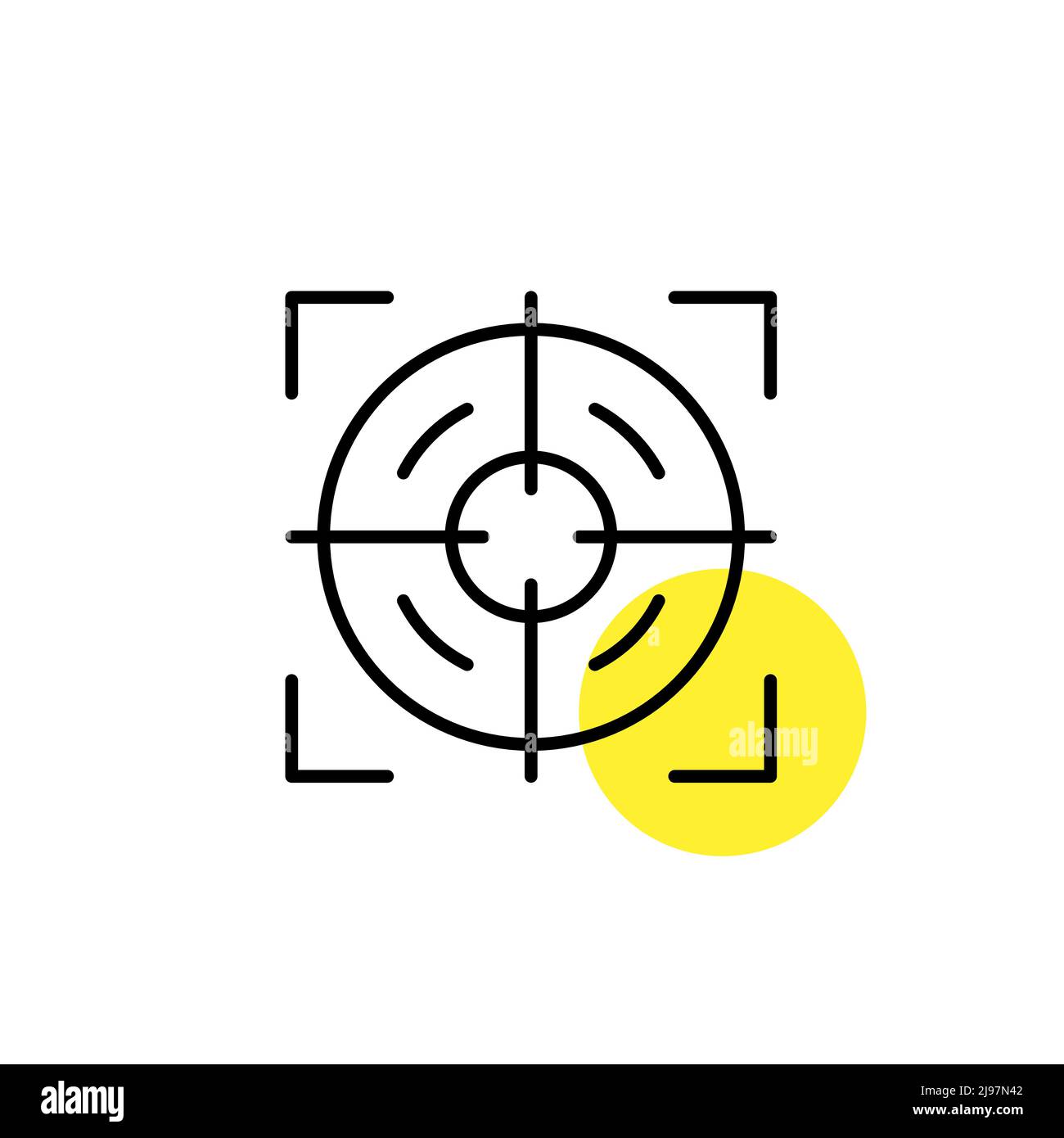 Location tracking on a radar. Pixel perfect line art icon Stock Vector ...