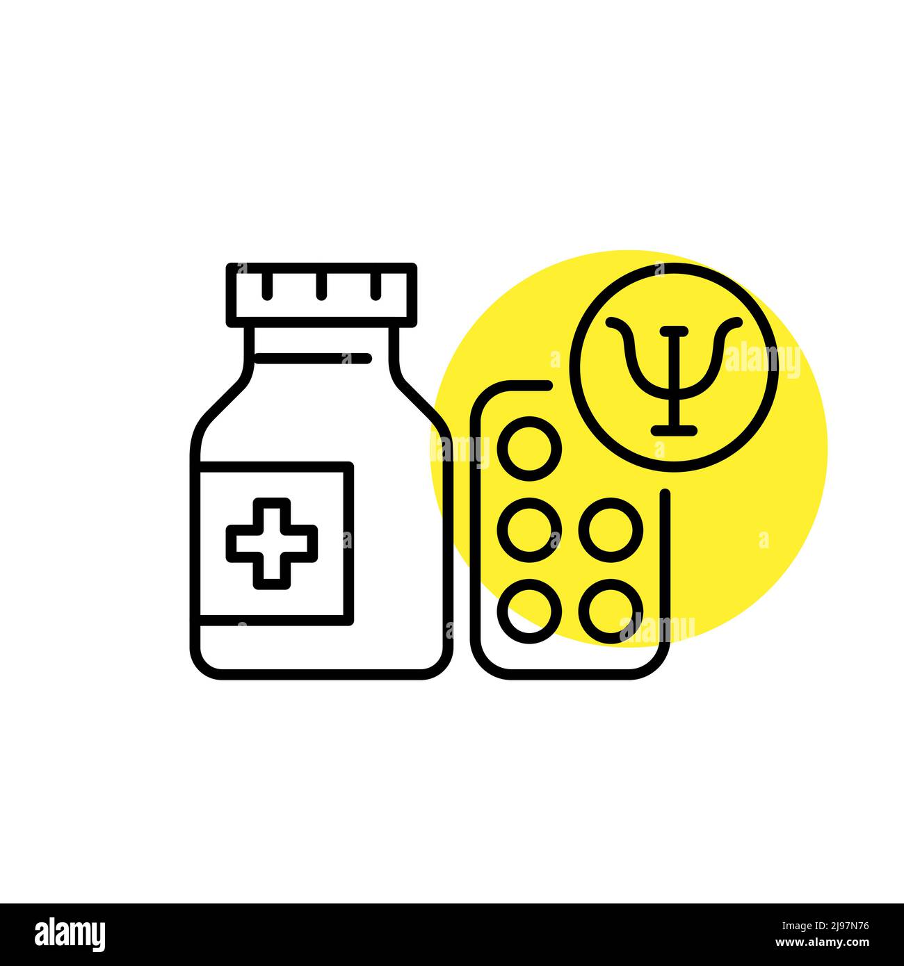 Mental health therapy using drugs. Pixel perfect, editable stroke line ...