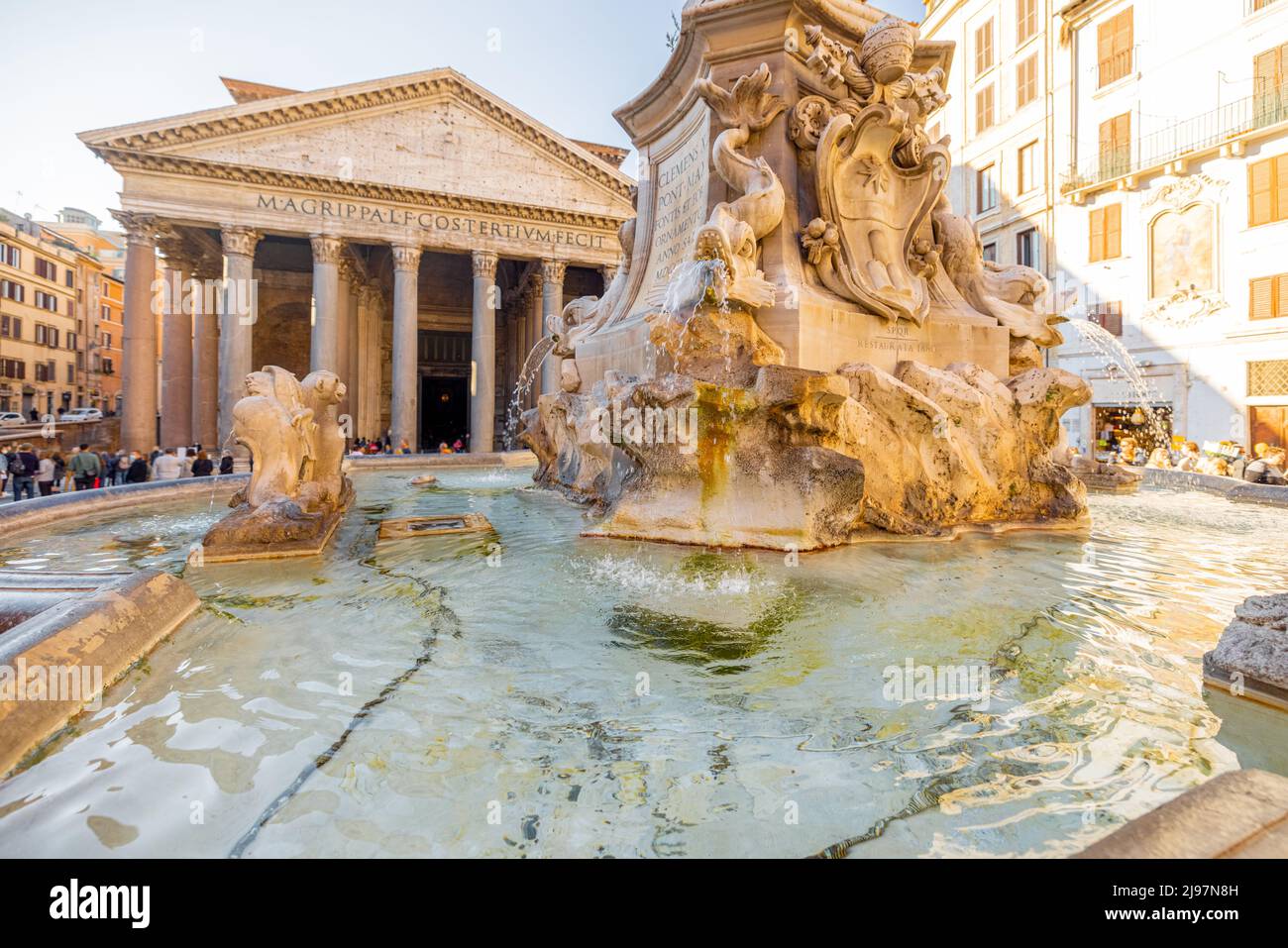 Pantheon on roman piazza hi-res stock photography and images - Alamy
