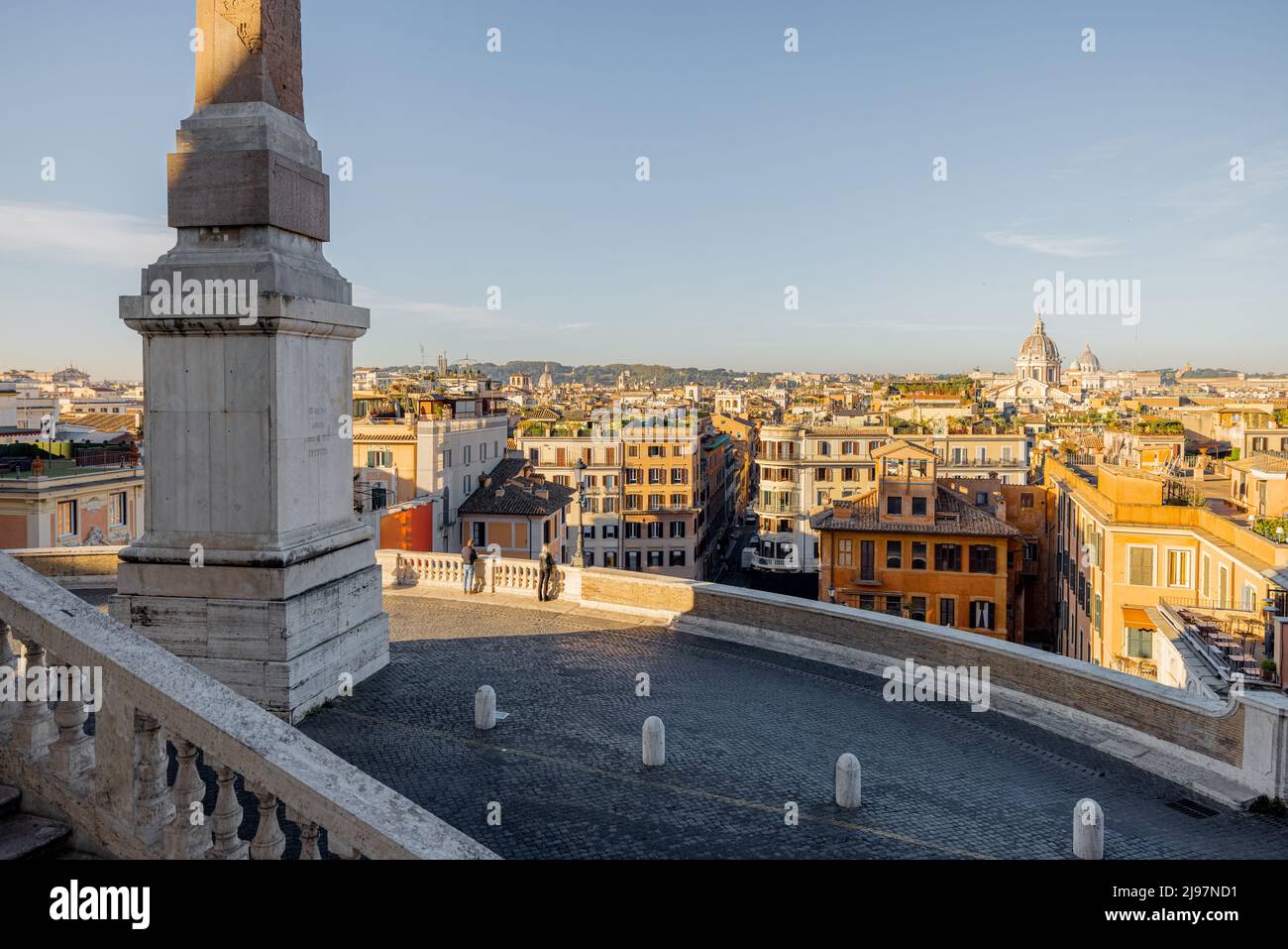 Rome cityscape from the top of Spanish stairs Stock Photo - Alamy