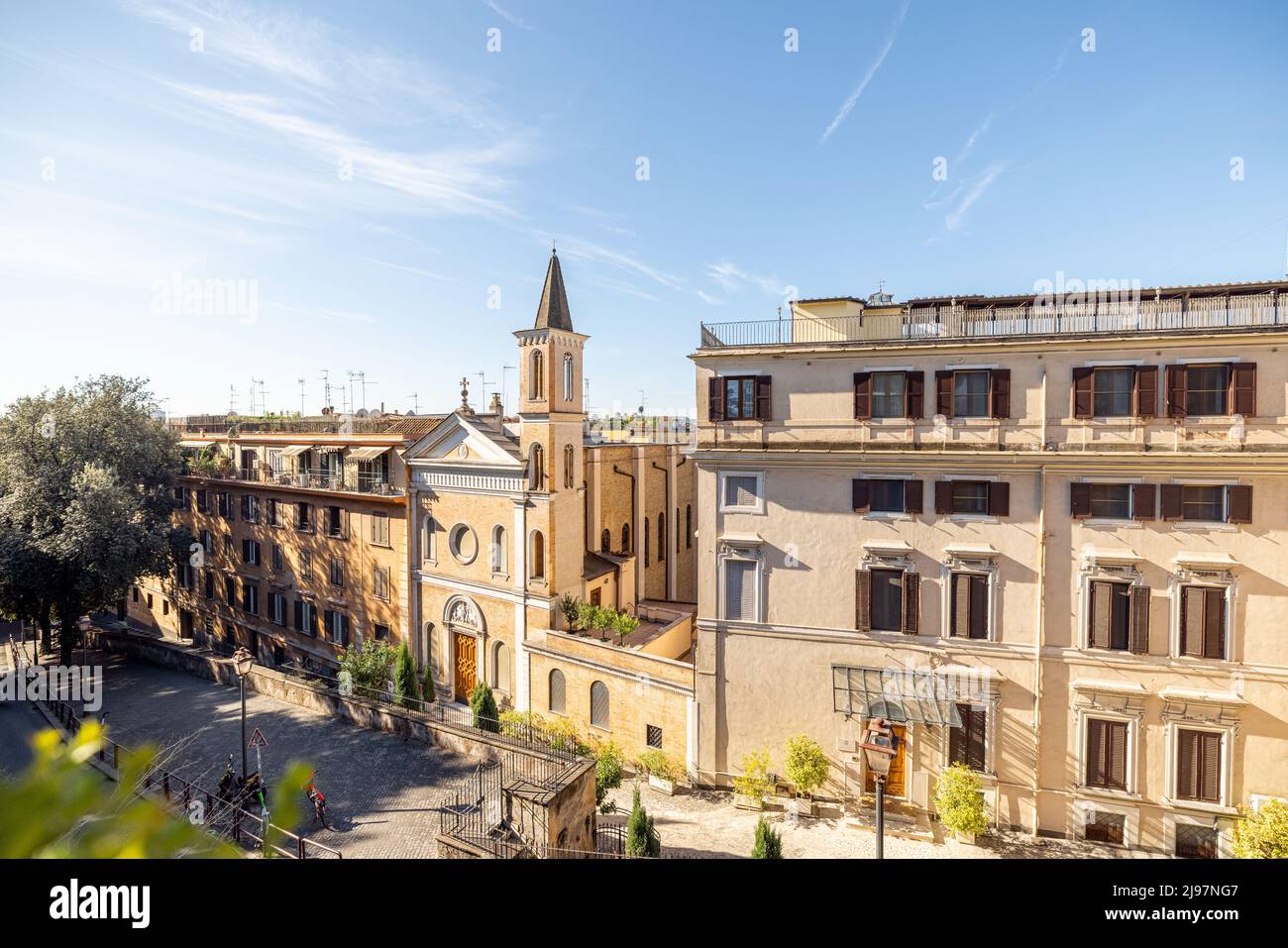 Top View on the street in Rome Stock Photo - Alamy